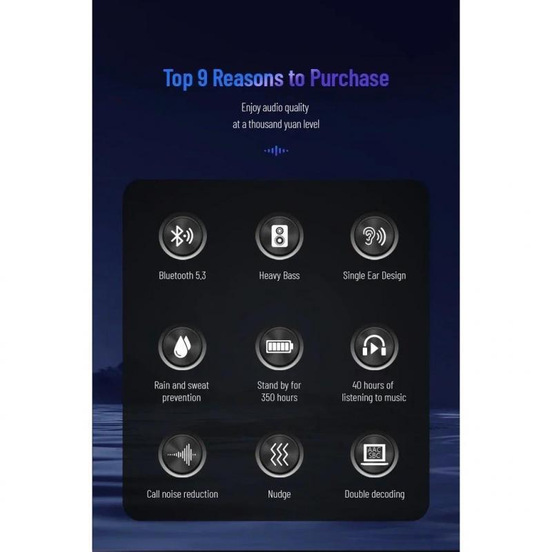 K55 Business Bluetooth Headset Talk Time 20 Hours Call Reminder ...