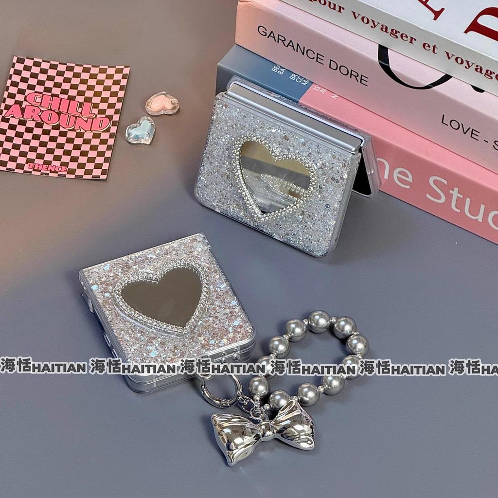 Fashion Sparkling Diamonds Ai Xin Mirror Bracelet Phone Case Suitable ...