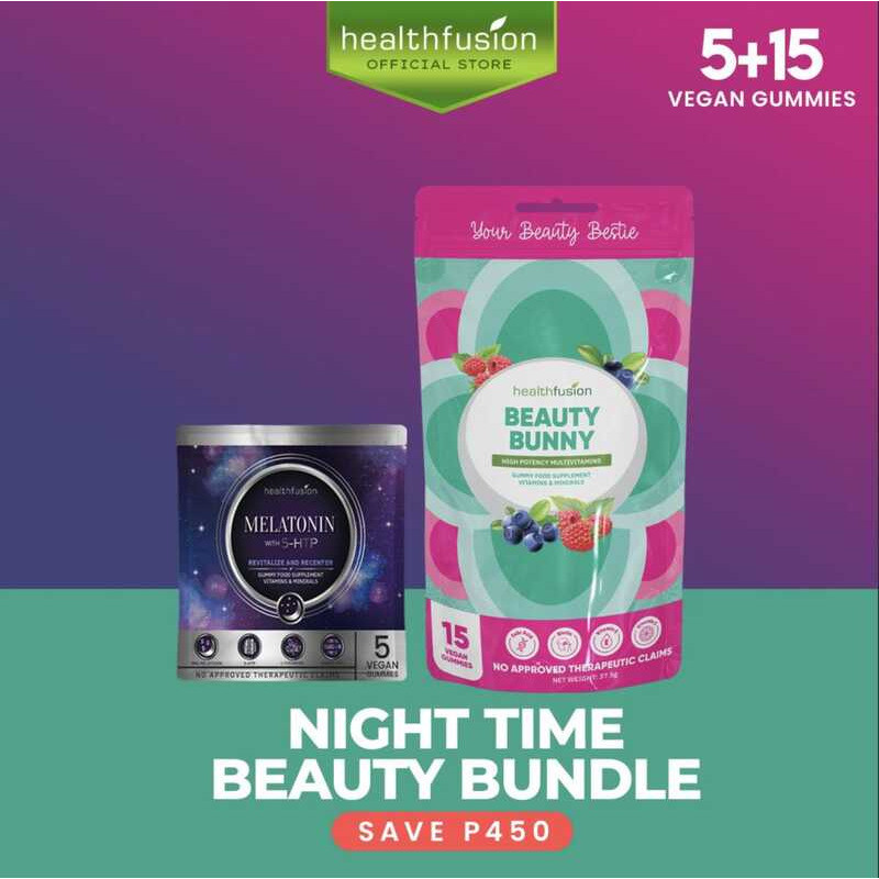 [Night TIME BEAUTY Bundle] Melatonin 5Htp 5S + Beauty Bunny 15S Pouch ...