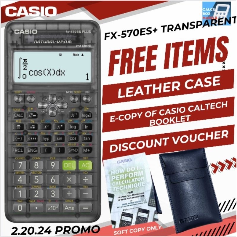 CASIO FX570ES PLUS TRANSPARENT SCIENTIFIC CALCULATOR NEW with WARRANTY ...