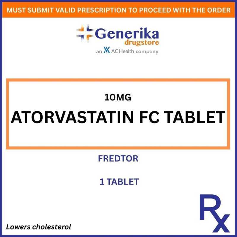 Rx: ATORVASTATIN FC TABLET - 10Mg (Fredtor) 9Fd c7 | Shopee Philippines