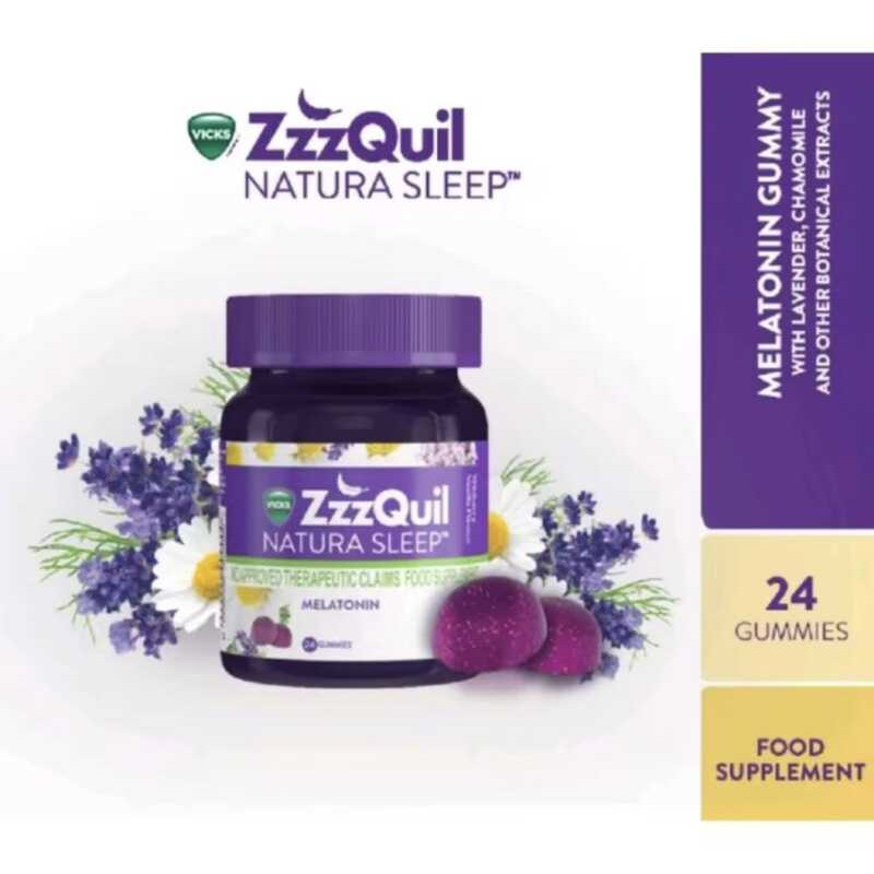 Vicks Zzzquil Natural Sleep 24 Gummies Wildberry Vanilla Flavour ...