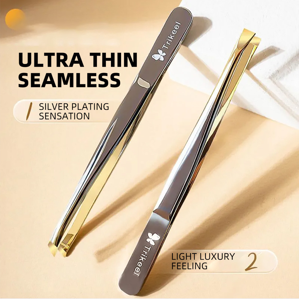 Facial Splinter Steel Tip Stainless Removal Angle Tweezers Eyebrow Hair ...