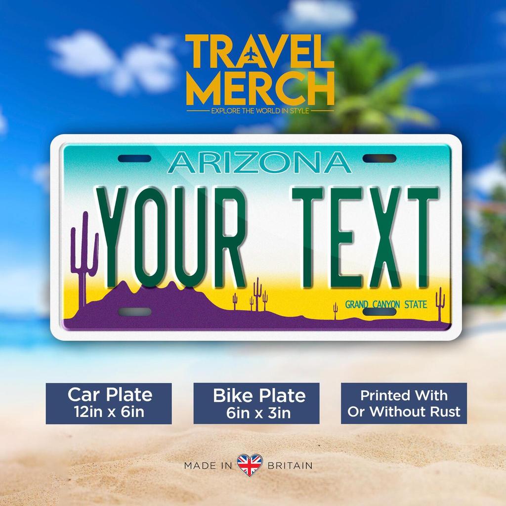 Arizona - USA Custom Metal License Plate, Americana, US States ...