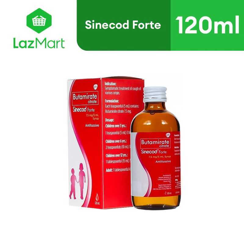 Sinecod Forte Syrup 120Ml (7.5Mg/5Ml) C3c 76B | Shopee Philippines