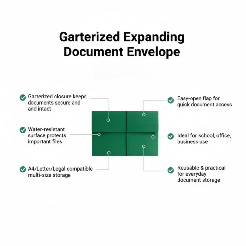 ERC Heavy Duty Expanding Envelope A4 Legal Long Garter Folder Secure ...