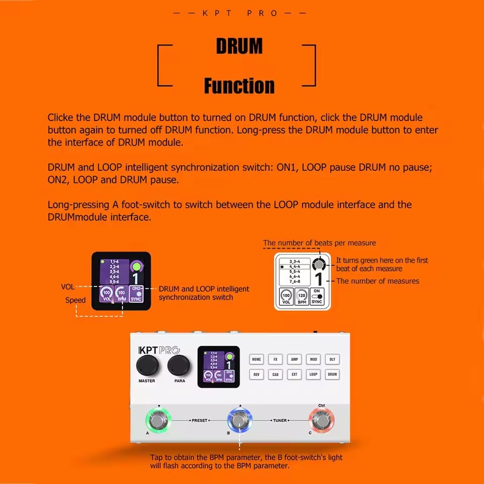 M-VAVE KPT PRO Multifunctional Guitar Effects Pedal Dual-Core DSP ...