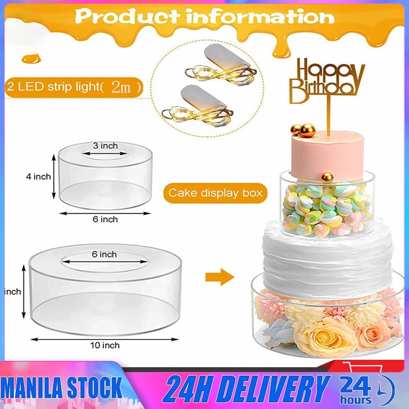 Cake Separator Fillable Acrylic Cake Stand Cake Spacer Round Cake ...