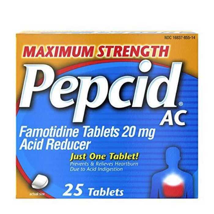 Pepcid AC Maximum Strength 20 mg Acid Reducer Tablets All-Day Heartburn ...