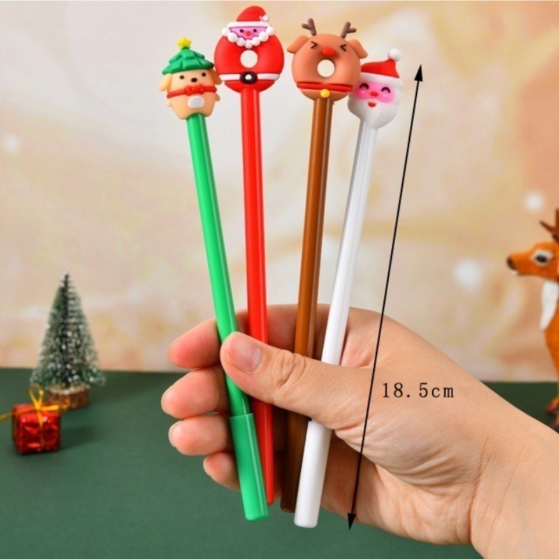 20PCS Christmas Gel Pens Kawaii Xmas Tree Reindeer Santa 0.5mm Black ...