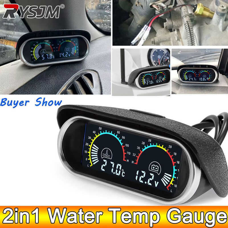AD 2 In 1 LCD Car Temp Gauge Water Temperature Sensor 10Mm Meter ...