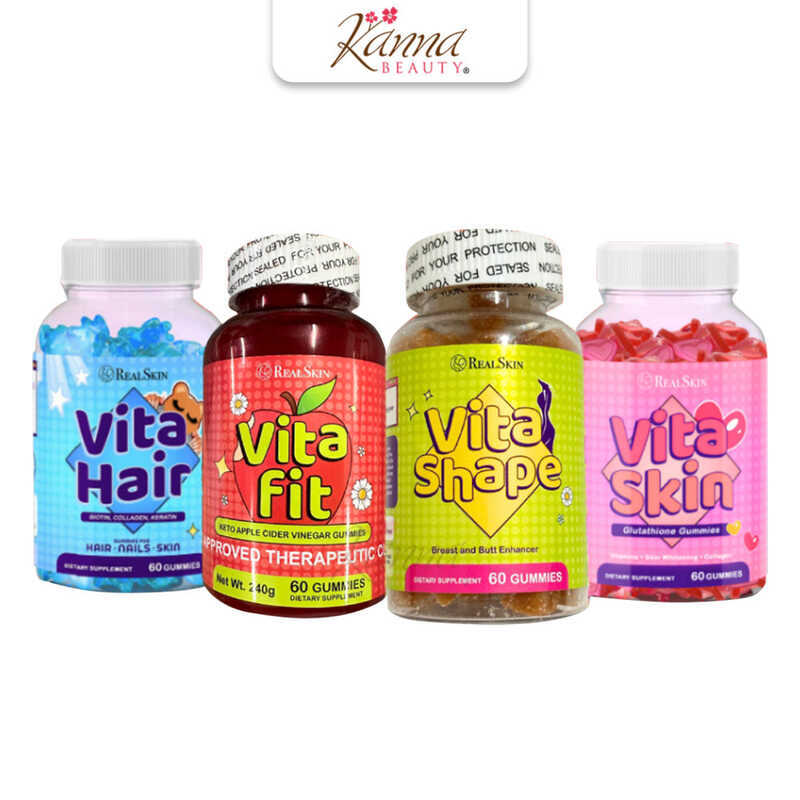 Real Skin Vita Hair, Shape, Skin, Fit 60 Gummies Fdc 6A2 | Shopee ...