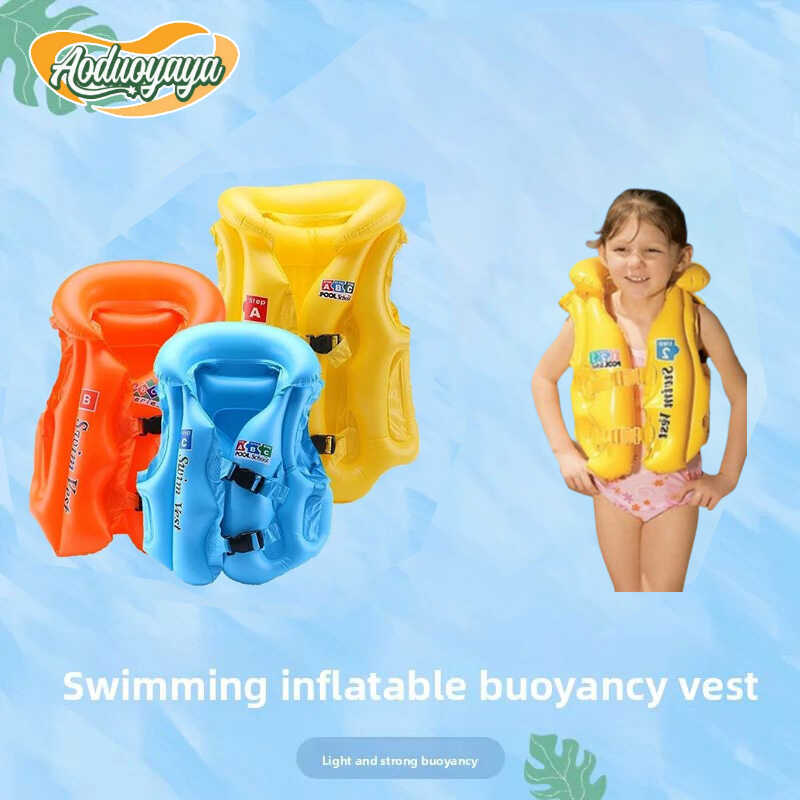 Aoduoyaya Kids Inflatable Safety Swim Vest Life Jacket Aid Beginner ...
