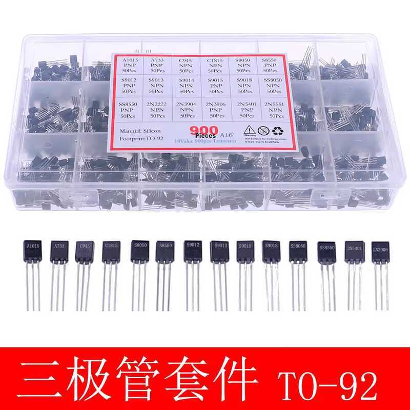 18 Types 900 Commonly Used Transistors Direct Insert TO-92 Package PNP ...