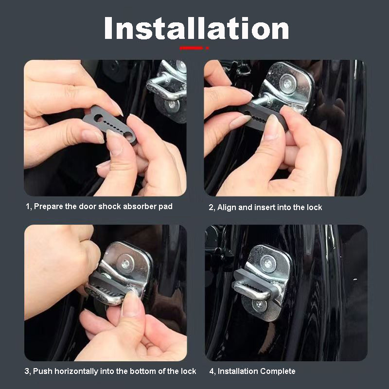 4Pcs Car Door Lock Sound Absorption And Noise Reduction Buffer Pads For ...