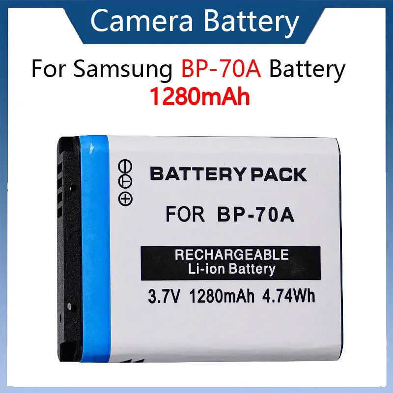 1280Mah Bp70a Bp-70A BP 70A SAMSUNG Aq100 Dv150f Es65 Es67 Es70 Es71 ...