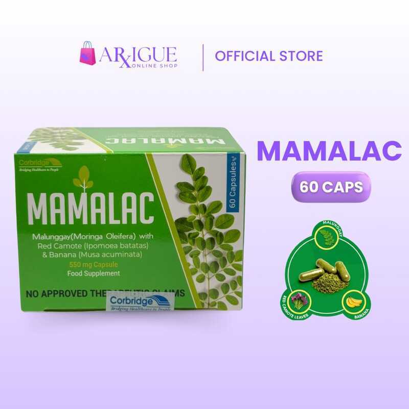 MAMALAC Capsules Malunggay With Red Camote & Banana Food Supplement 60 ...