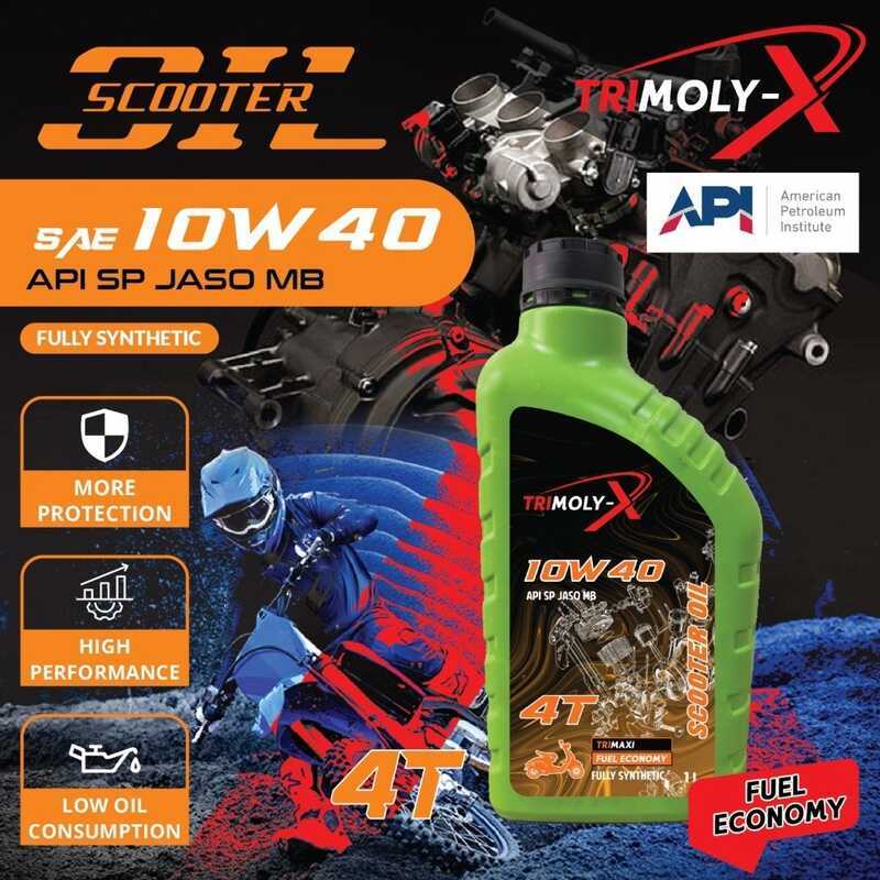 Trimoly-X TRIMOLYX 4T 10W40 SCOOTER OIL 1L Fully Synthetic API SP JASO ...