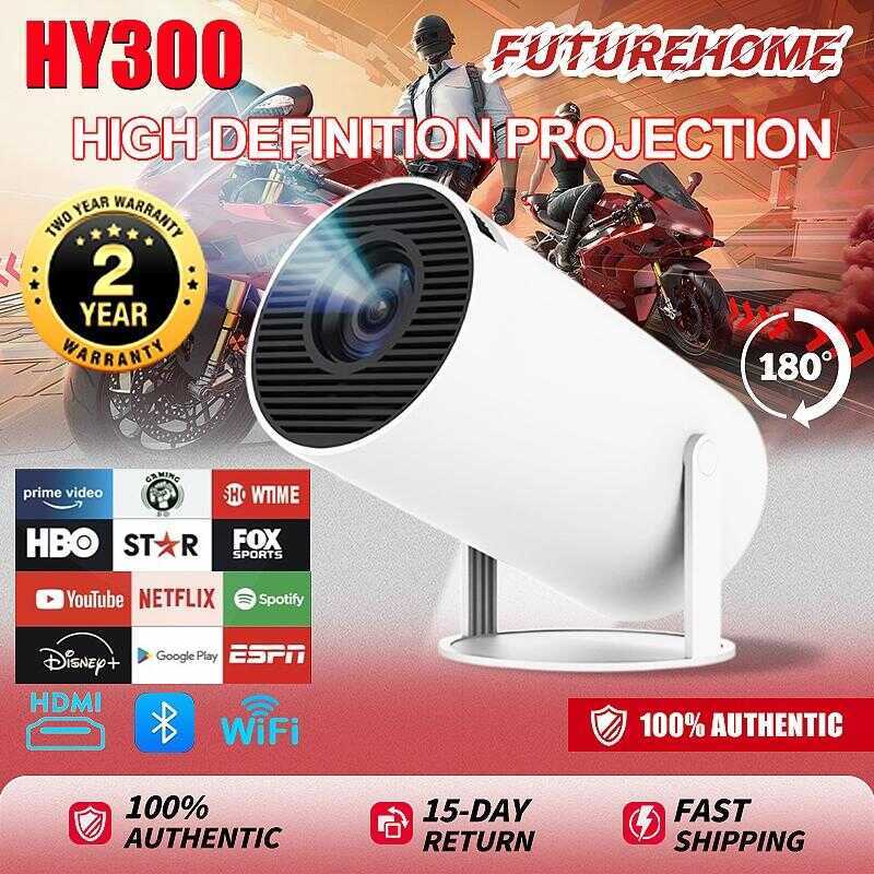 AUN Hy300 Smart LED Projector 6000 Lumens Android 11 HDMI 1080P 4K Mini ...