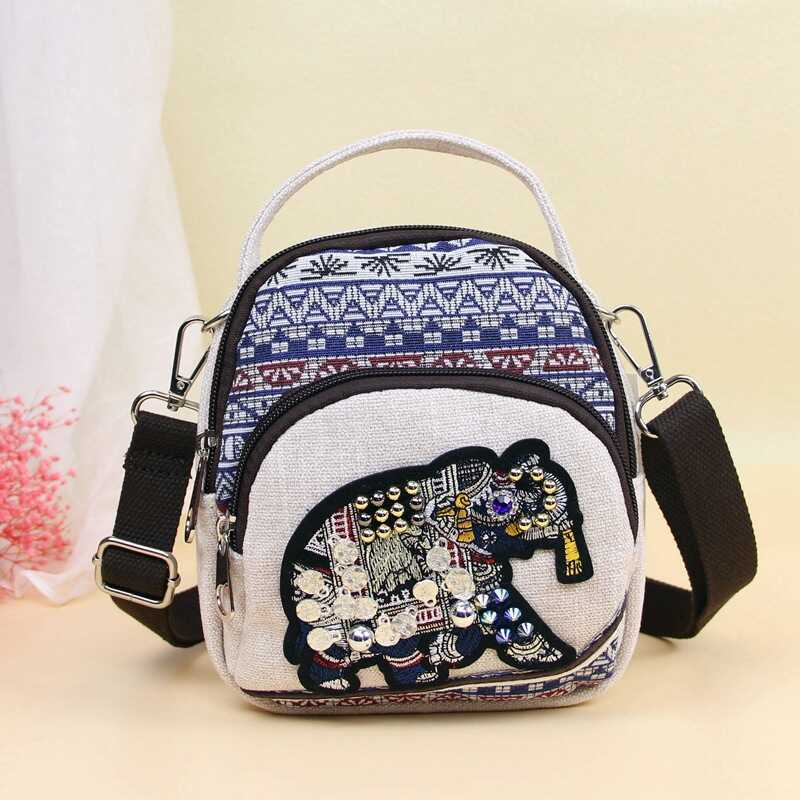Ethnic Style Mini Messenger Bag Ancient Small Fresh Cotton Linen Fabric ...