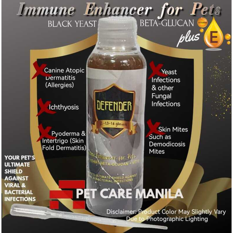 DEFENDER Immune Enhancer For Dogs And Cats Black Yeast Beta-Glucan ...