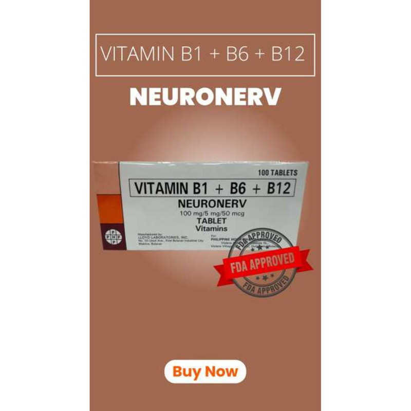 NEURONERV VITAMIN B1 + B6 B12 B-Complex100 Tablet Supplement Healthcare ...