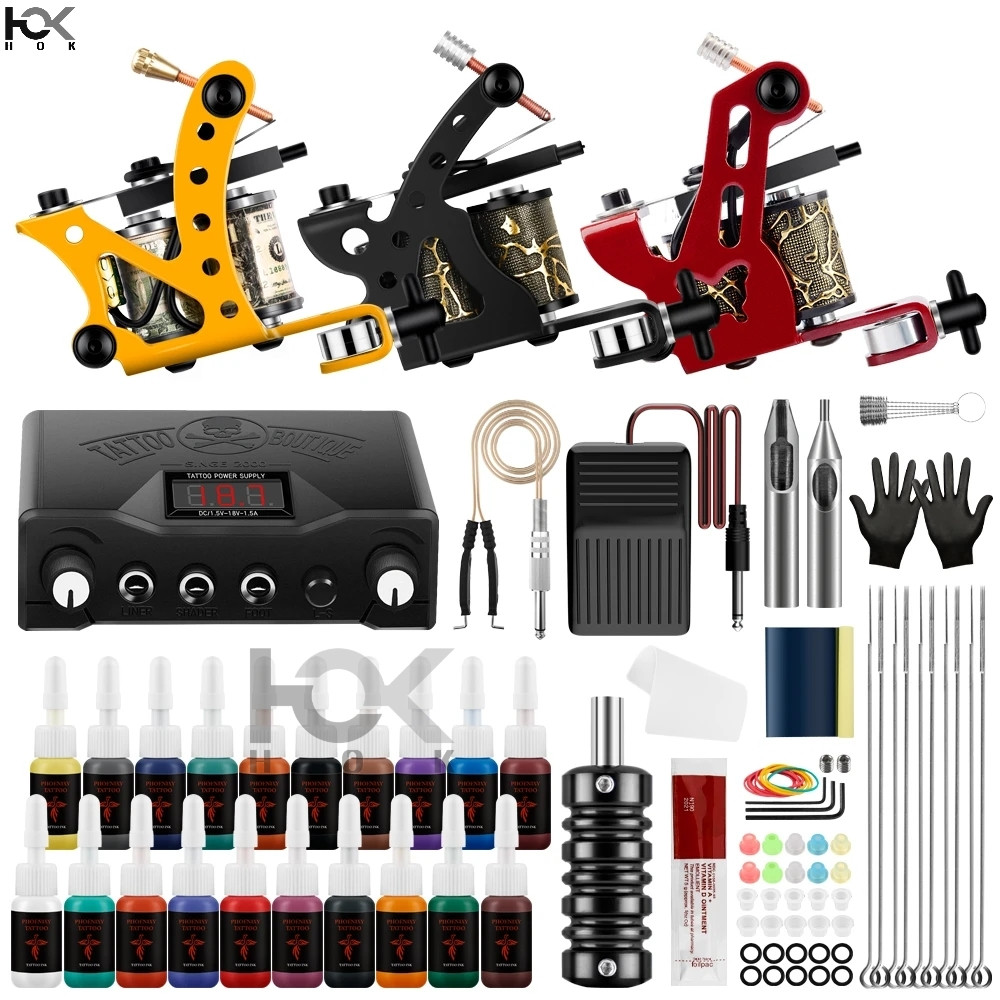 Complete Tattoo Kit for Beginners Tattoo Power Supply Kit 3 Pro Tattoo ...