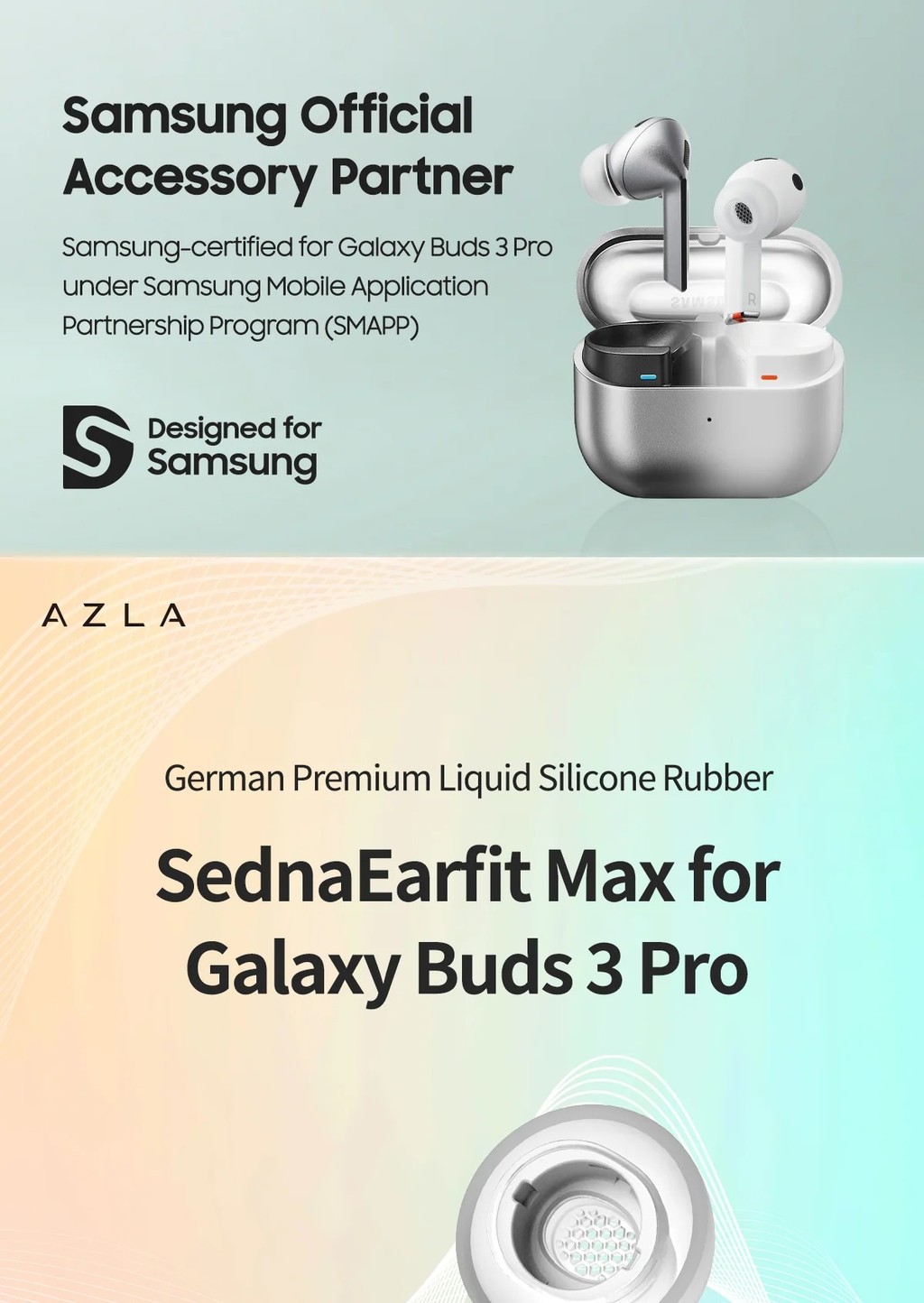 AZLA SednaEarfit MAX for Buds 3 Pro Standard, Silicone Replacement ...