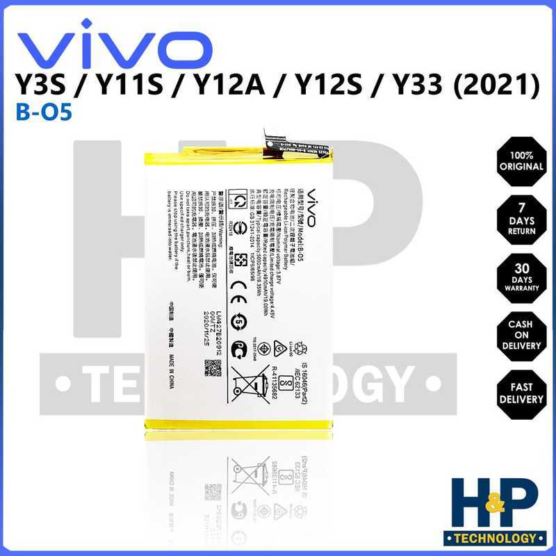 B-O5 Battery For Vivo Y3s 2021 / Y11s Y12a Y12s Y33 (2021) A0d | Shopee ...