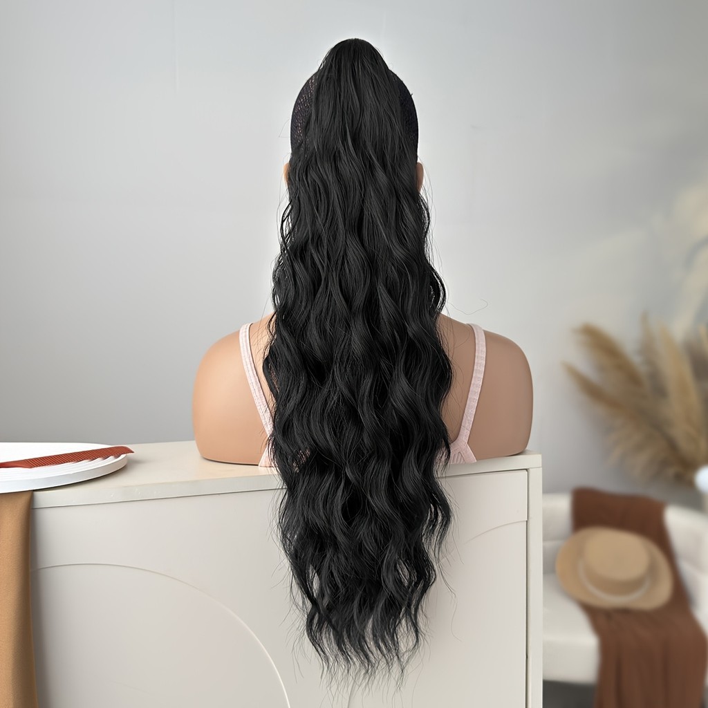 61cm/24inch Long Curly Hair Wig Clip Ponytail Wig For Woman Hair Wig ...