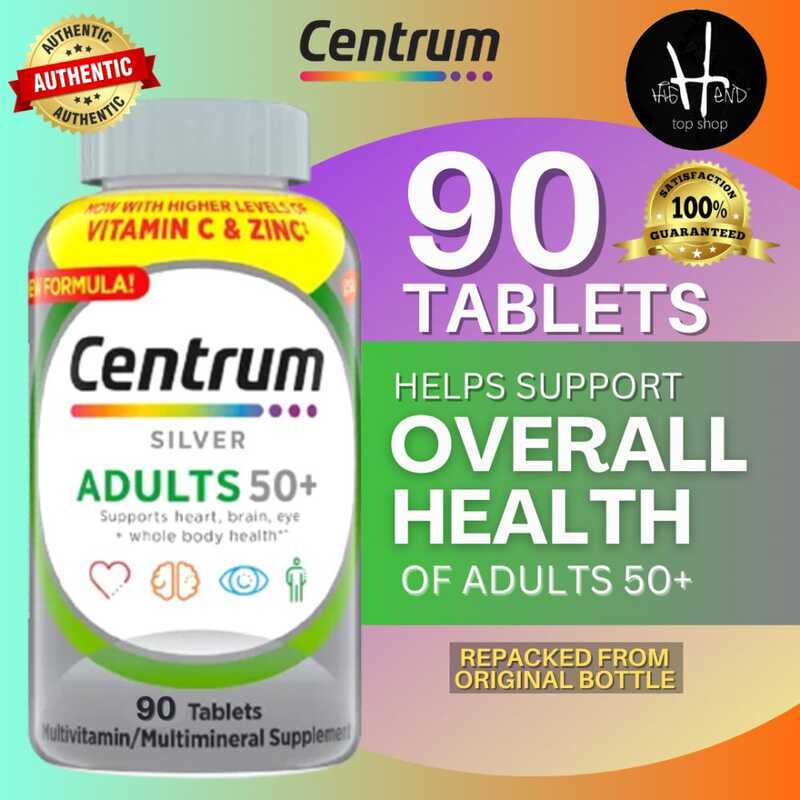 90 Tablets - Centrum Silver Adults 50+ Multivitamin AUTHENTIC 5B0 ...