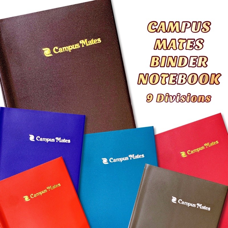 Campus Binder Notebook 9 Divisions 6 X 8.5 leather binder notebook ...