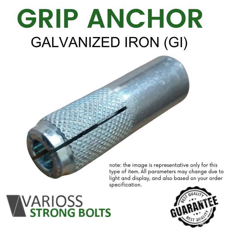 1/4 - 1 Inch Grip 1-6Pcs/Order, Gaanized Iron GI Anchor Bolt, Drop In ...