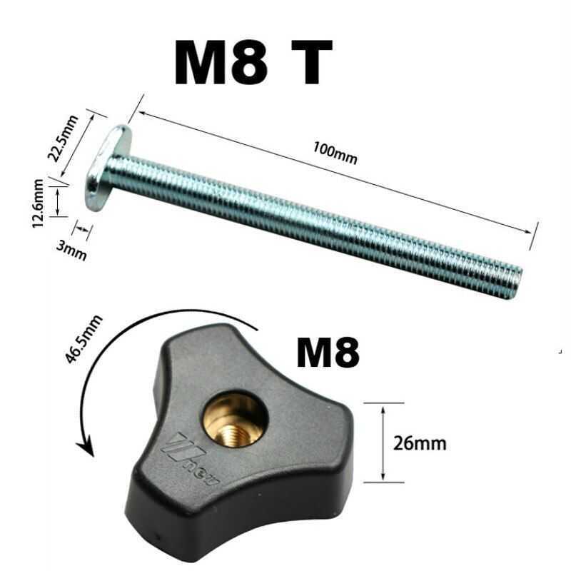 Woodworking T Screw M8 Nut Saw Table Acting Hold Down Clamp For 19X9 ...