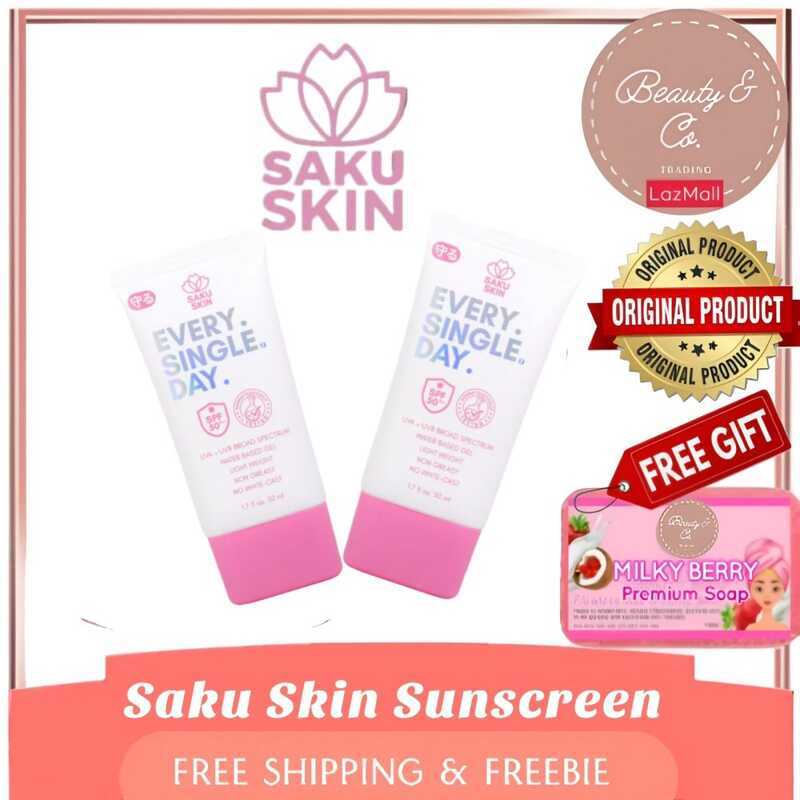 Saku Skin Sunscreen Spf50 Whitening Light Weight No White Cast Water ...