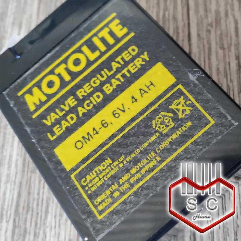Motolite Om4-6 Rechargeable Battery 6V 4Ah Vae Regulated Lead Acid Vrla ...