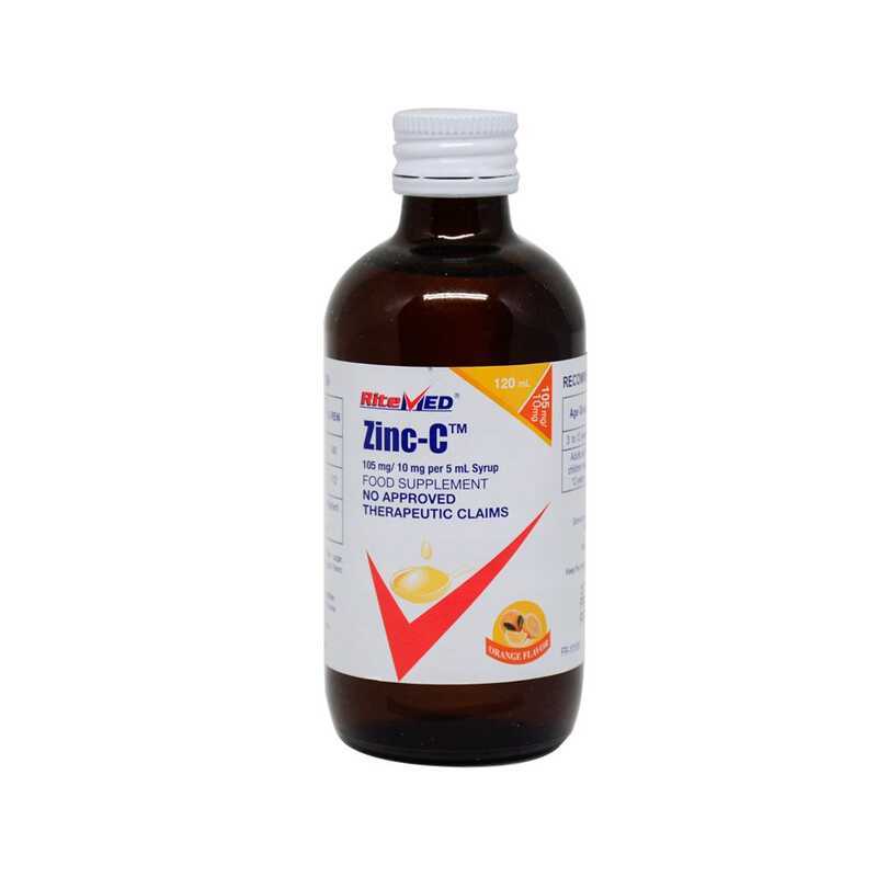 RITEMED Vit C + Zinc 105Mg/5Mg/5Ml Syrup X120ml F60 25D | Shopee ...