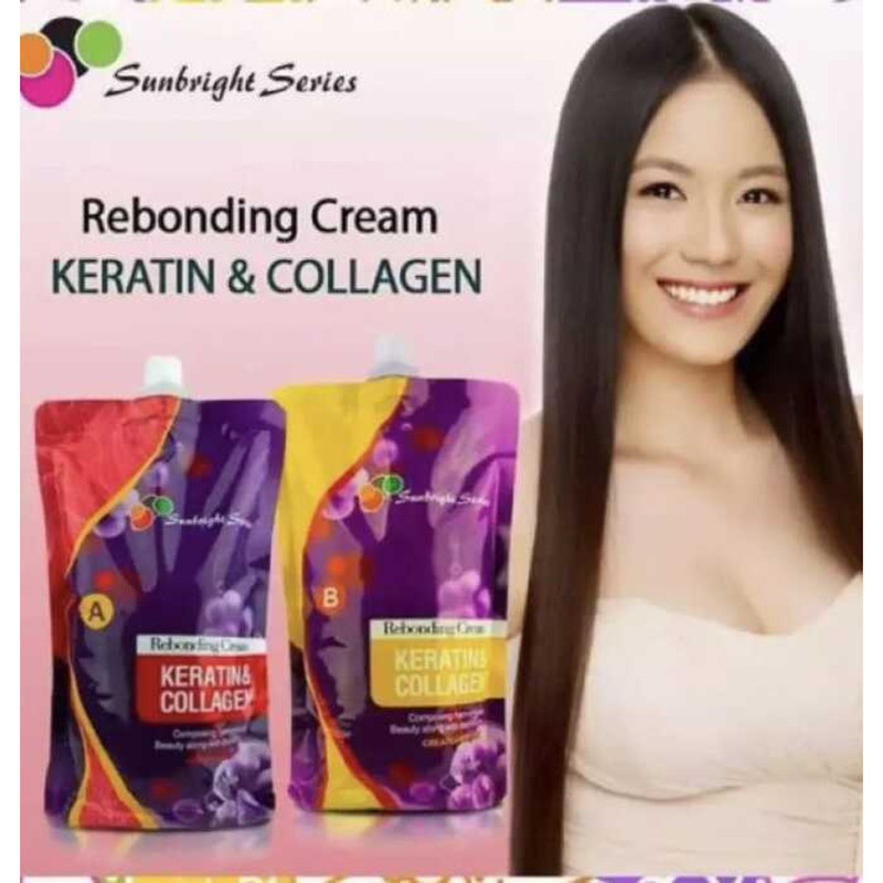Sunbright Rebonding Pouch Hair Cream Keratin Collagen 1000Ml | Shopee ...