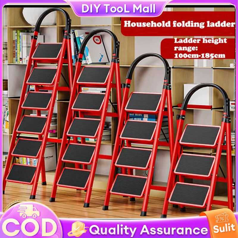 3/4/5/6 Step Ladder Foldable Aluminum Hagdanan Heavy Duty Ladder ...