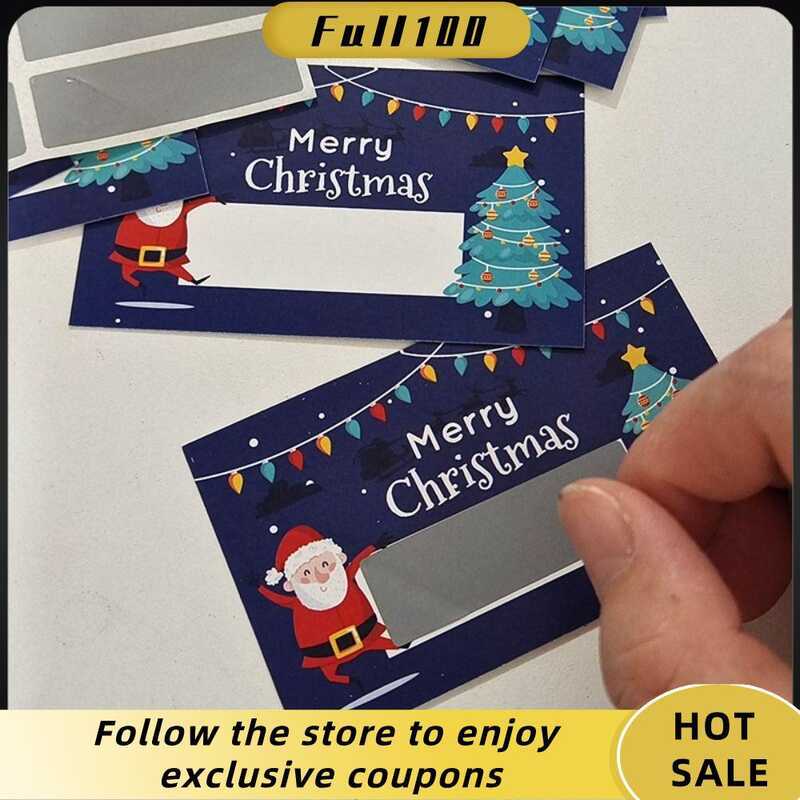 Full100 50 Pcs Santa And Tree Designs Christmas Scratch Off Cards ...