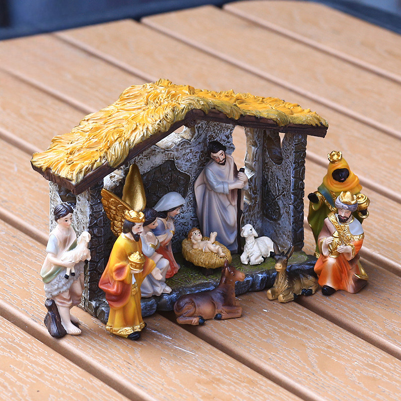Classic Nativity Scene Set of Manger Figures | Shopee Philippines