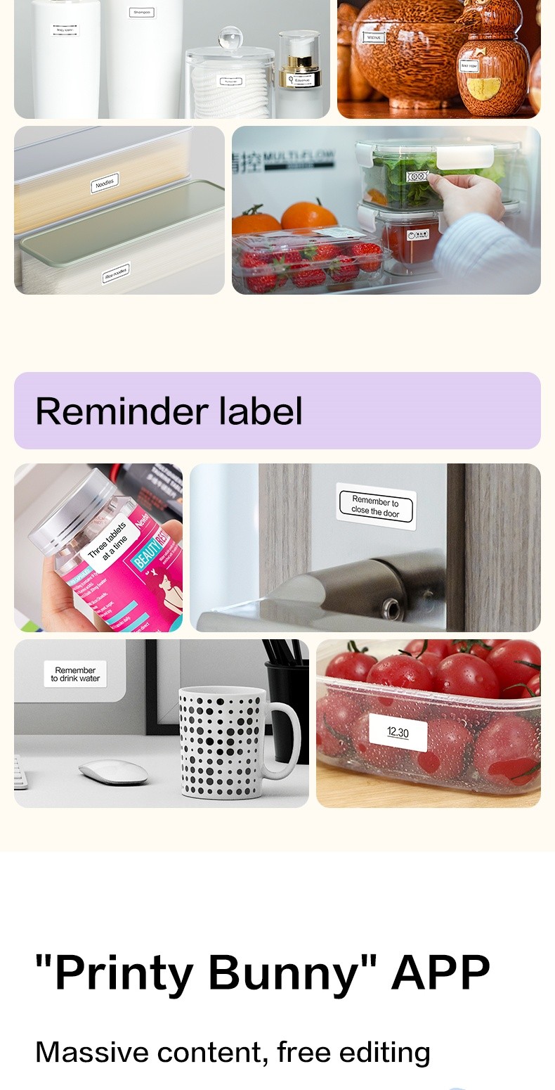 Deli S4 Portable Mini Label Printer Wireless Bluetooth Thermal Photo ...