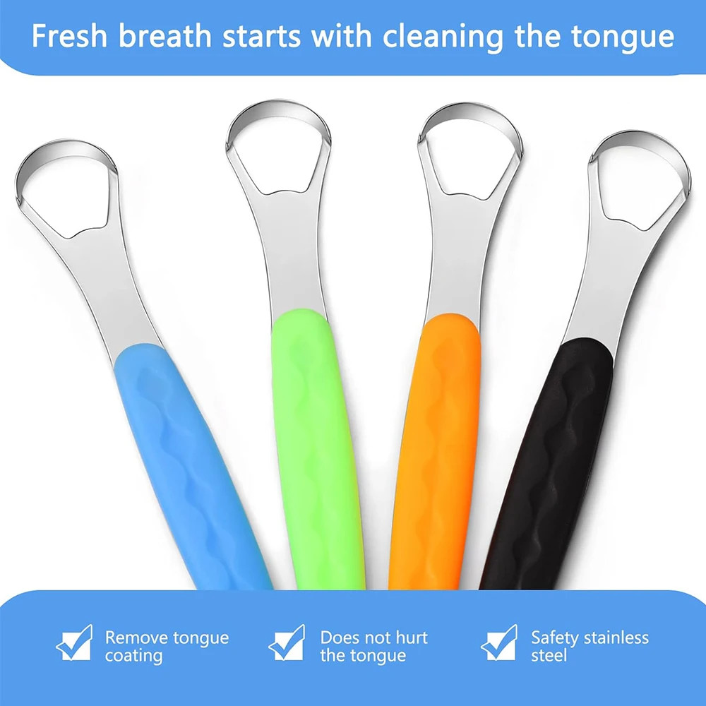 Tongue Scraper With Portable Travel Case Stainless Steel Metal Tongue ...