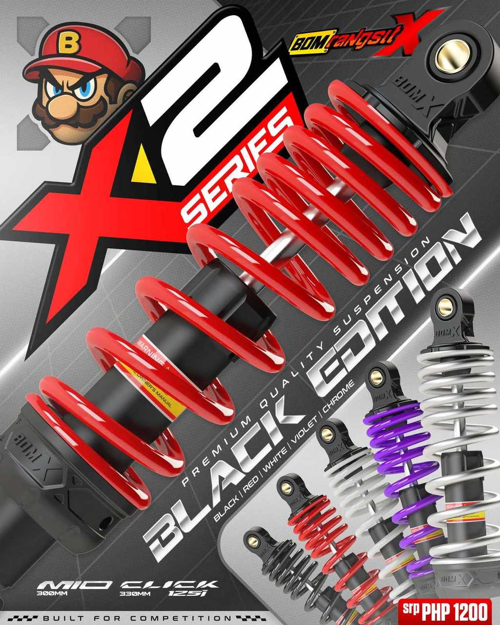 Bom-X X2 Monoshock Suspension Click 125/150 330mm / Mio/M3 300mm ...
