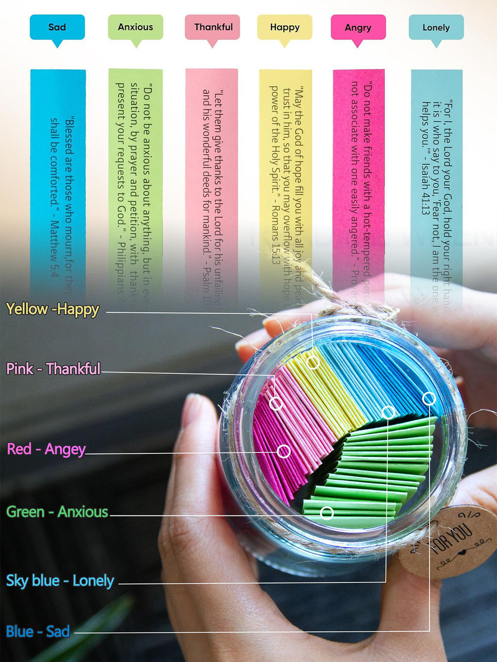 Bible Verses in A Jar Colorful Bible Verses Plastic Jar Scripture Cards ...