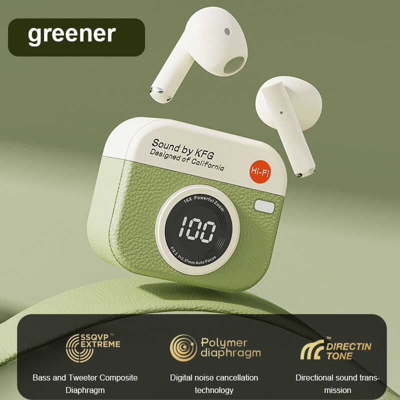 Bluetooth TWS Semi-In Wirels Retro Mini Camera Shape-Dign Fashion Color ...