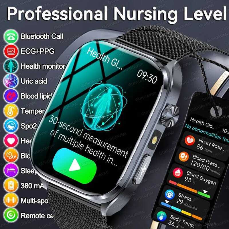 45 2025Nursing 3 Level Uric Acid Blood Lipids Smart Watch Men Pressure ...