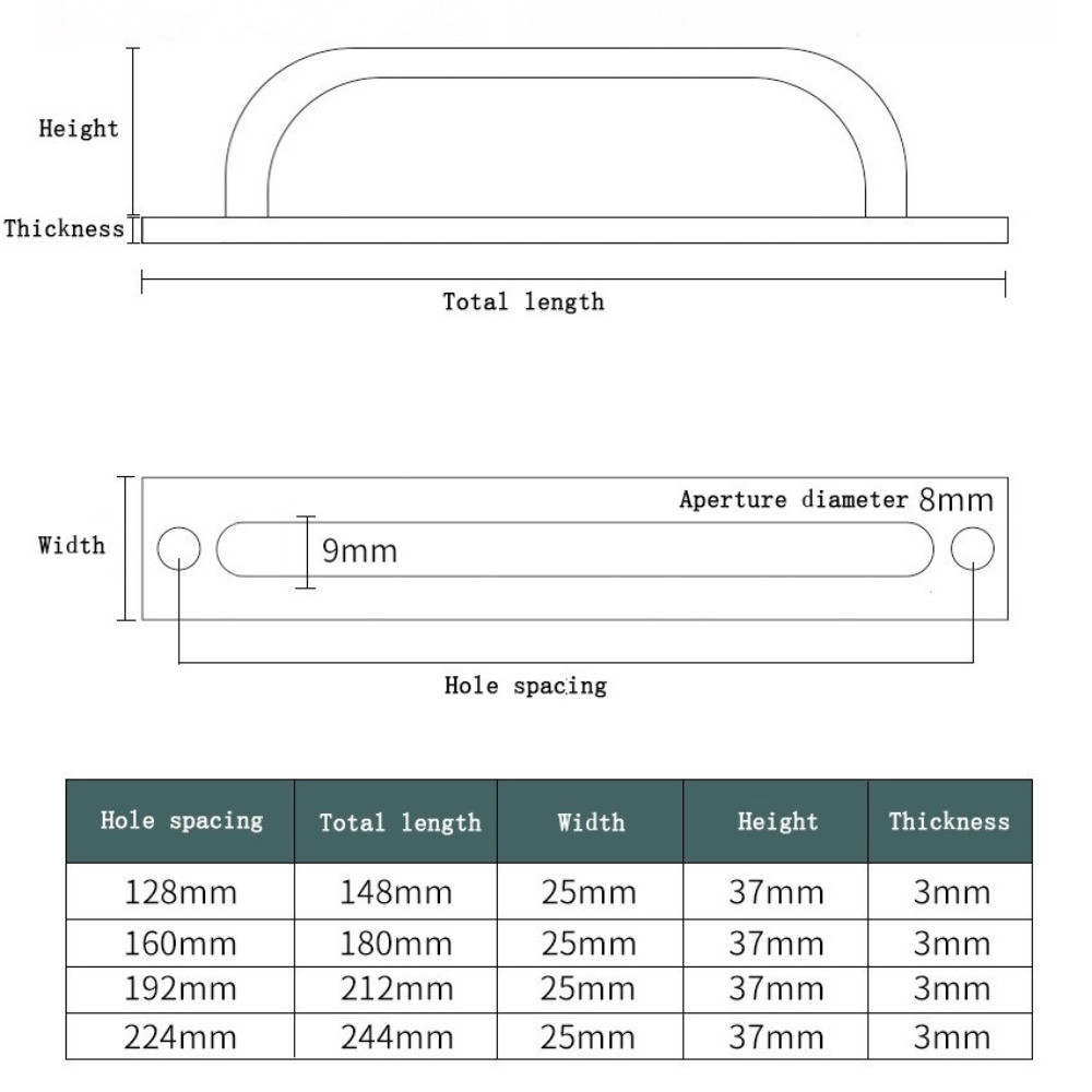 Aluminum Alloy Sliding Door Handle Gate Door Push Door Knob With Screws ...