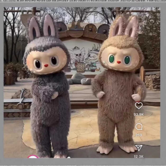 Zimomo Labubu Cartoon Plush Costume Pop Mart Elf LABUBU Inflatable ...