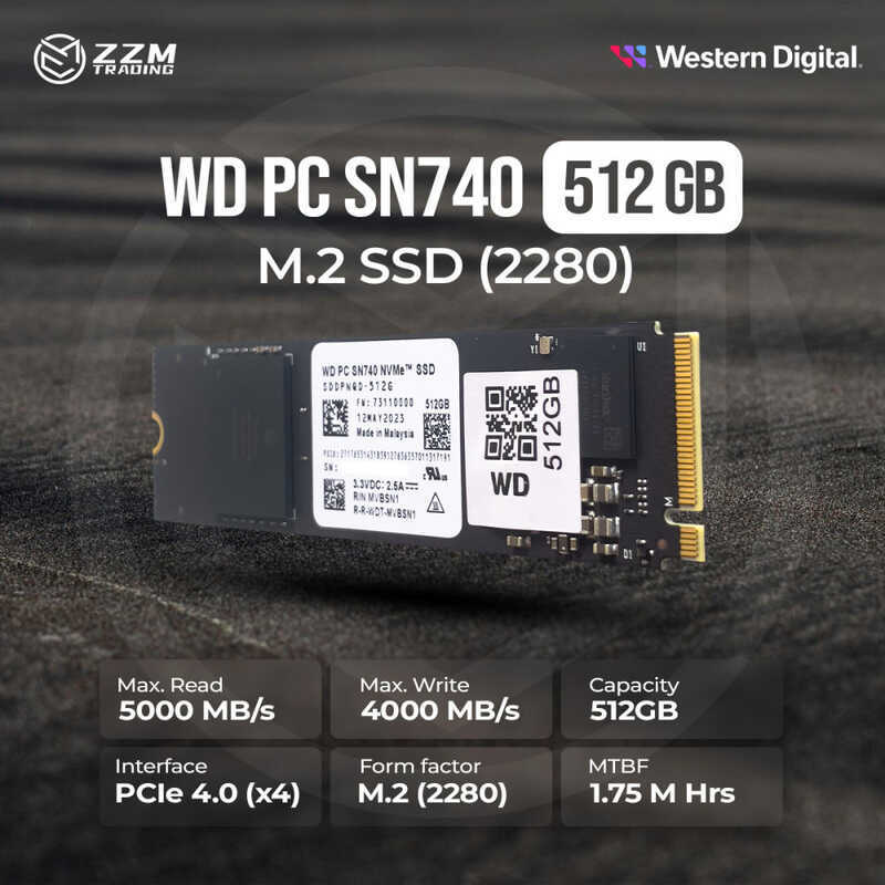 Western Digital WD PC Sn740 512Gb M.2 5150 Mb/S Read Speed 4000 Write ...